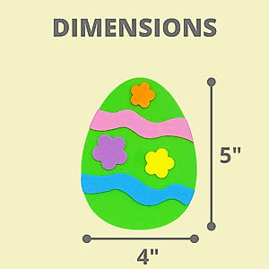 132 Pcs Foam Easter Crafts for Kids Bulk (Individually Wrapped) for Spring Home Activity, Makes 12 Eggs by 4E's Novelty