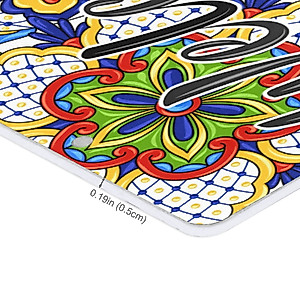 xigua Hanging Plaque Welcome Sign with String, Gate Wall Sign for Front Door Porch Garden Farmhouse Home Bar Cafe Doors Decor, Mexican Talavera Ceramic