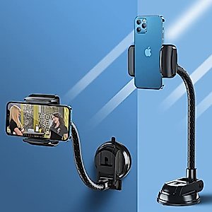Wall Phone Holder,xuenair Mirror Phone Holder Mount Stand,Reusable Suction Cup Phone Holder for Bathroom Wall Kitchen Car Compatible with All Phones for Tiktok YouTube Make Up