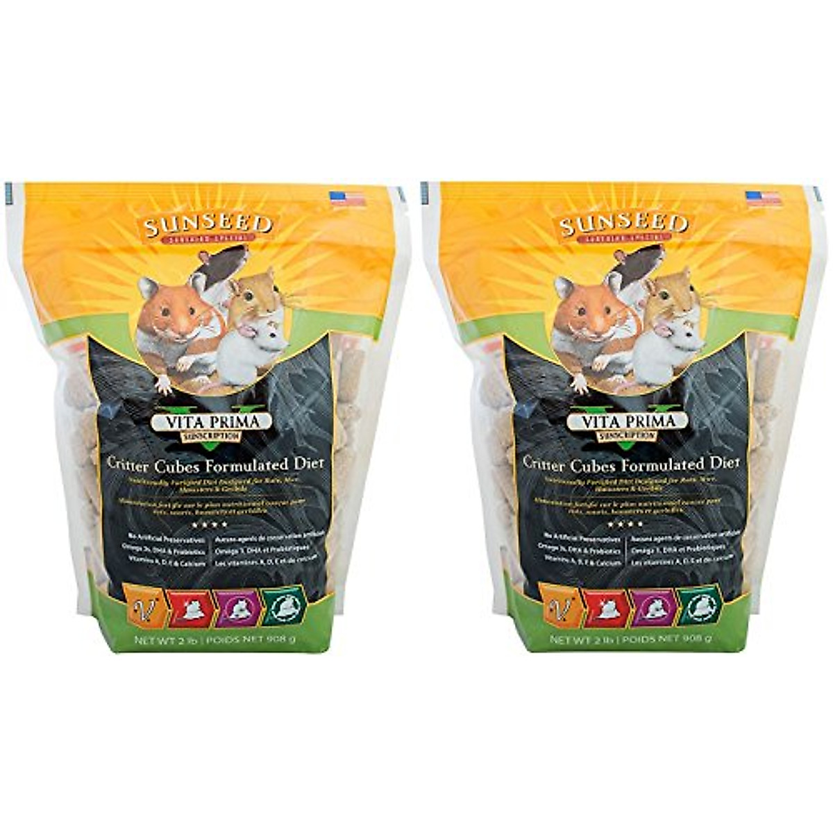 Sunseed Critter Cubes Food [Set of 2] Size: 2 Pound