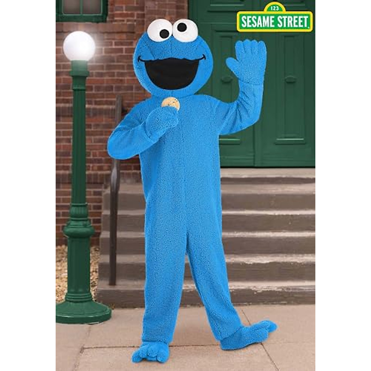Sesame Street Adult Cookie Monster Halloween Costume Unisex | Sesame Street Blue Monster Outfit | Perfect for Halloween & Cosplay Large