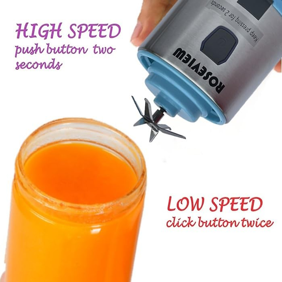 ROSEVIEW Portable Blender Smoothy blenders Glass Bottle battery powered Smoothie Mini Juicer Smoothies Mixer Maker Cordless handheld Travel Fruit Personal mixeur Cup blend Shake USB Rechargeable