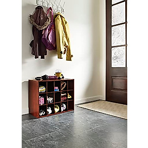 ClosetMaid 15 Cube Stackable Storage Organizer for Shoes, Bags, Crafts, Hobbies with Wood Shelves, for Closet, Entryway or Mudroom, Dark Cherry