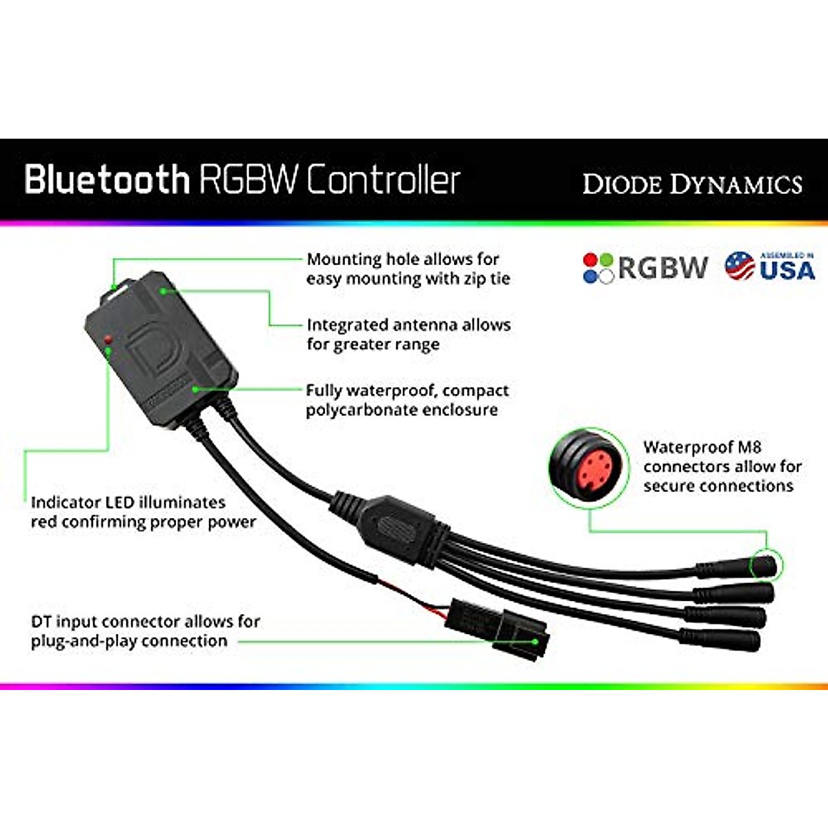 Diode Dynamics Bluetooth RGBW M8 Controller (1-Channel)