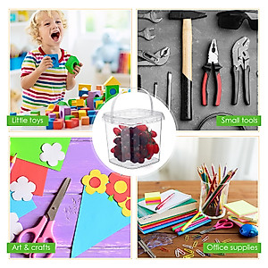 Menkxi 15 Pcs 68 oz Plastic Deli Containers with Lids and Handles Square Clear Food Storage Containers Reusable Freezer Containers for Food Storage and Meal Prep, Freezer and Microwave Safe