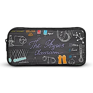 Physics and Science Elements Doodles Pencil Case Pencil Pouch Coin Pouch Cosmetic Bag Office Stationery Organizer