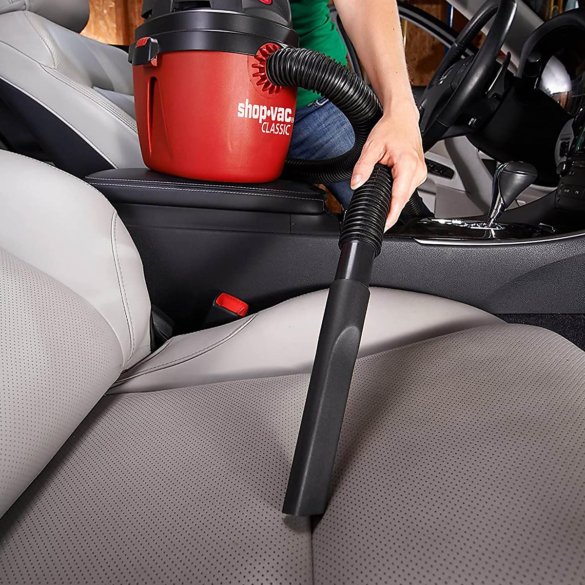 Shop-Vac 1.5 Gallon 2.0 Peak Wet Dry Vacuum, Portable Compact Shop Vacuum with Collapsible Handle Wall Bracket & Attachments, ‎2030100