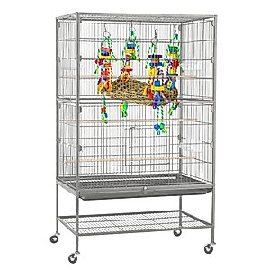 Pomeyard Bird Toys for Parakeets Toys Bird Foraging Wall Toy Conures Cockatiel Bird Cage Accessories Parrotlet Toys Small Bird Toys for Lovebirds Seagrass Swing Hammock for Parrot Budgie with Bells