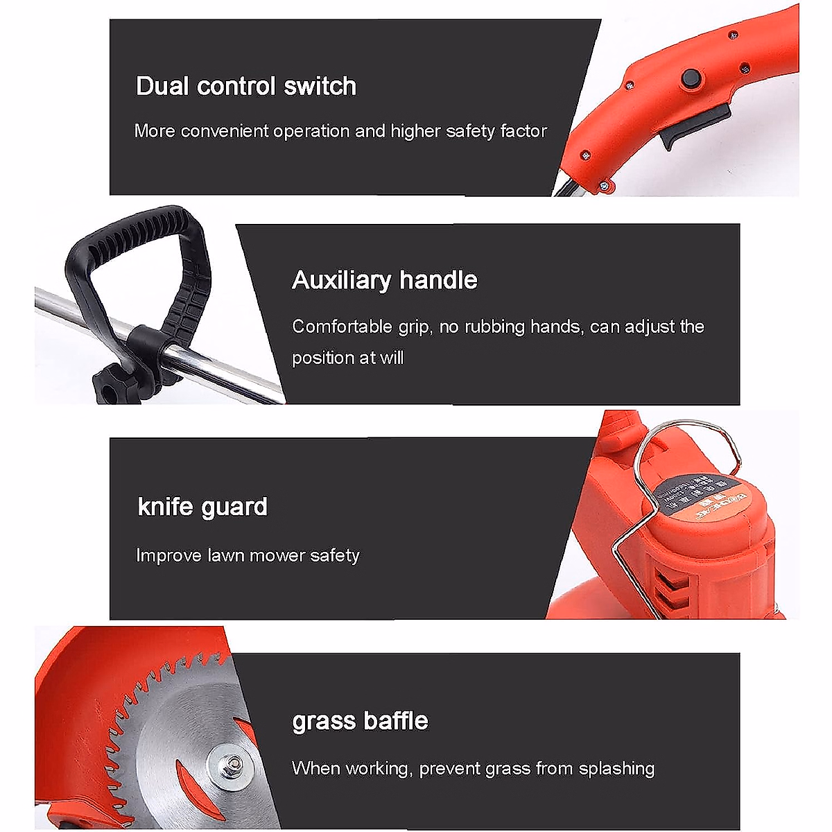 Handheld Cordless Lawn Mower, Adjustable Length Rechargeable Home Small Trimmer 24V Electric Handheld Garden Weeder