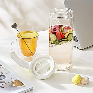 Karafu Water Pitcher with Lid & Airtight Locking Spout 50 Oz, Heat Resistance Glass Carafe for Water Coffee Tea & Other Beverages