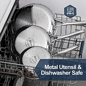 DELUXE Hybrid Nonstick Fry Pan Set 5-Piece, 8, 10 and 12-Inch Frying Pan Cookware Set with Glass Lids, Skillet with Stay-Cool Handles, Dishwasher&Oven Safe, PFOA Free Compatible with All Cooktops