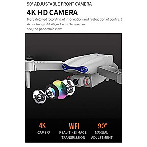 PEKIOGT RC UAV Smart Dual Mini-Drone Camera WiFi Helicopter Foldable 4K FPV Selfie Photo Flying Space Orb