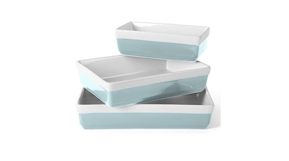 Martha Stewart 3-Piece Stoneware Bakeware Set for Oven & Table