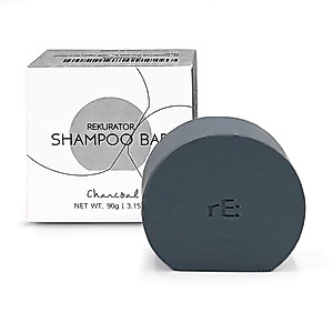 REKURATOR Detoxifying Shampoo Bar with Activated Charcoal, Brown Rice Extracts and Natural Ingredients - Sulfate-free, Paraben-free, Cruelty-free, Phthalate-free, pH balanced 100% Vegan, Zero-Waste