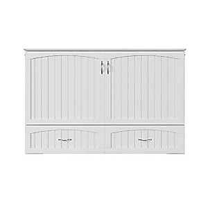 AFI Southampton Murphy Bed Chest with Charging Station, Queen, White