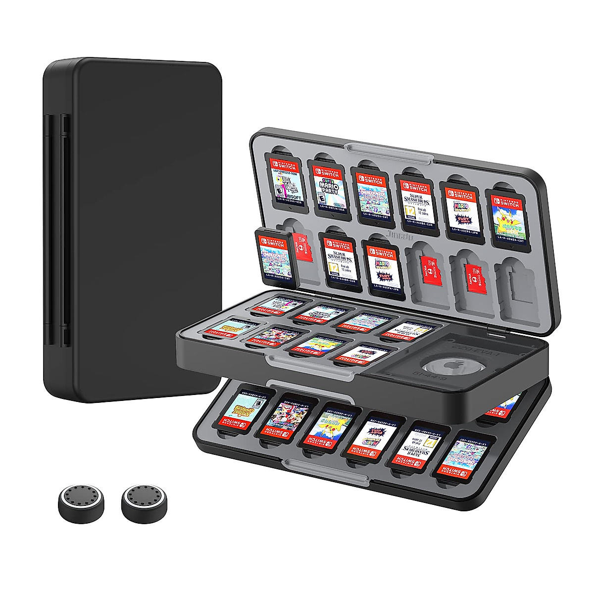 JINGDU Switch Game Case for Switch, Portable Hard Shell Box, Protective Shockproof Cartridge Holder Organizer with 12 Cart Slots for Switch/Lite/OLED, Sword