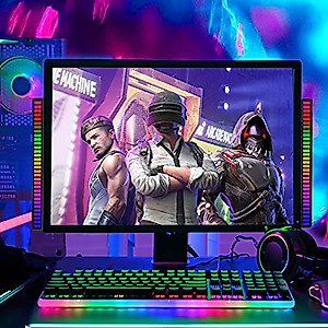 YUZGCZ RGB Rechargeable Sound Control Light,Voice-Activated Pickup Music Rhythm Lights,Creative Colorful LED Ambient Light,with 8 Modes Music Sync 32Bit Audio Spectrum Light for Car,Gaming(2 Packs)