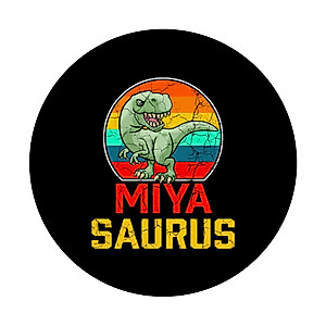 Miya Saurus Family Reunion Last Name Team Funny Custom PopSockets Swappable PopGrip
