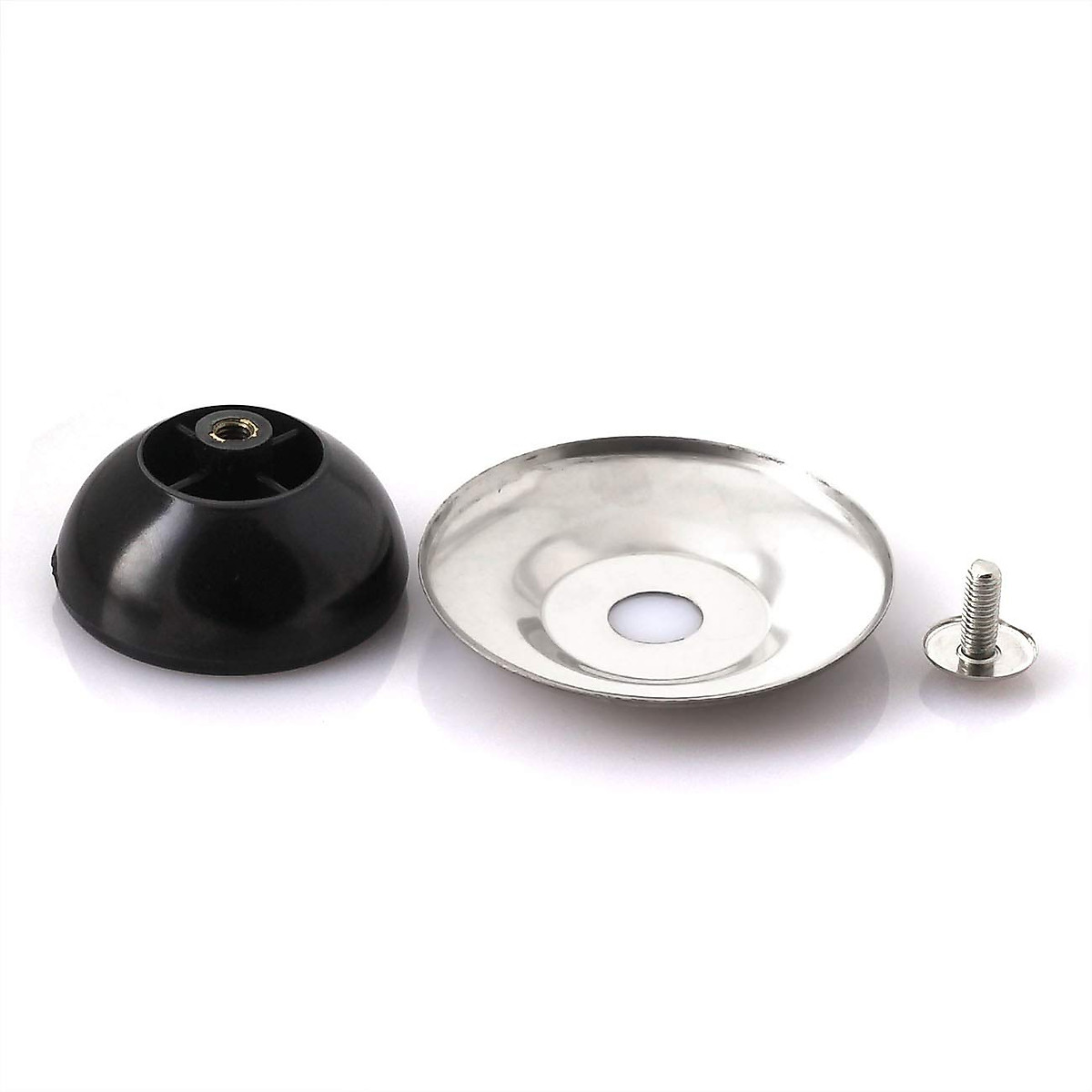 PZRT Universal Pot Lid Cover Knob Handle, Kitchen Cookware Replacement Pan Pot Handgrip Lid Knob Cap,Stainless Steel Base Circular Plastic Holding Knob Screw Handle