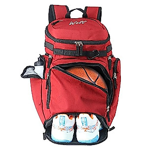 WOLT | Basketball Backpack Bag with Separate Ball Compartment and Shoes Pocket, Large Sports Equipment Bag for Basketball, Soccer, Rugby, Volleyball, Baseball Sport Backpack Bag
