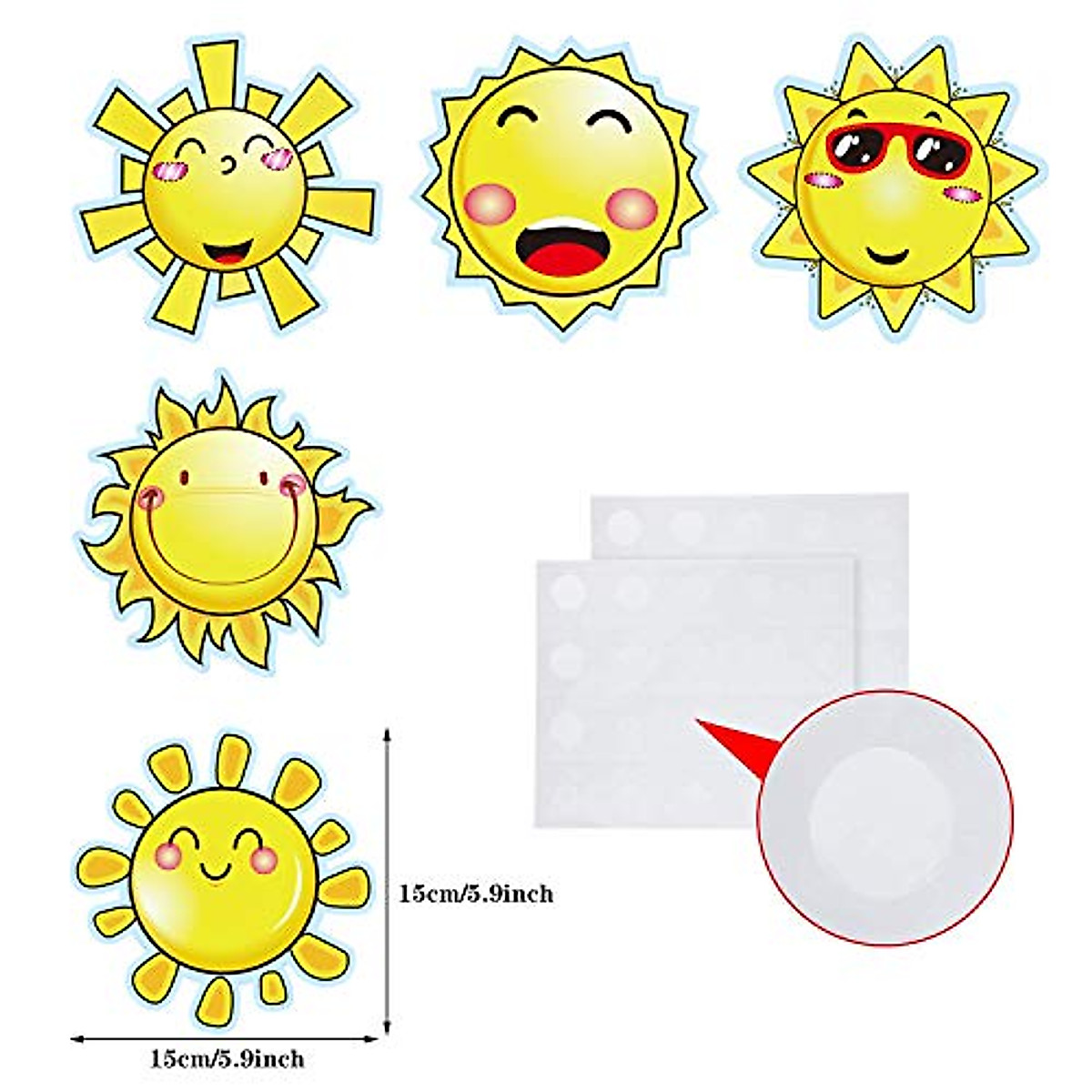 Sun Cutout Accent Classroom Bulletin Board Decoration School Spring Summer Theme Party Supplies Accessory Crafts Art Decor Card Happy Birthday Chart Stickers