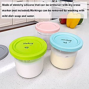 CUTIECLUB 4PCS Ice Cream Pints Containers and Lids for Ninja Creami, Ice Cream Storage Containers Compatible with NC301 NC300 NC299AMZ Series Creami Ice Cream Makers