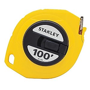 STANLEY Tape Measure, 3/8-Inch Graduations, 100-Foot, Yellow (34-106)