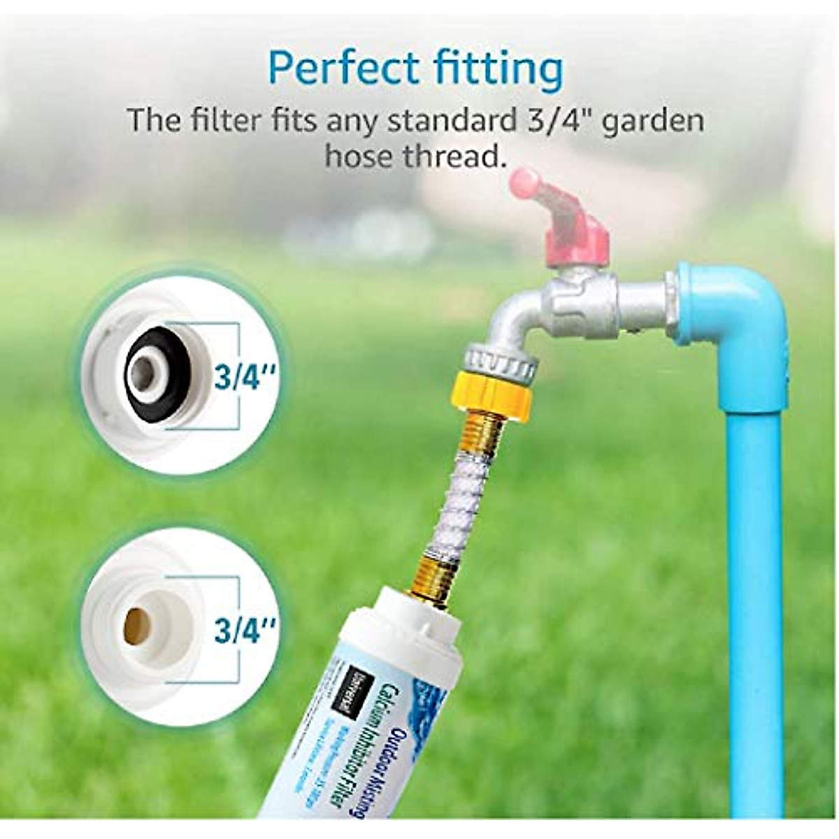 H&G lifestyles Misting System Calcium Inhibitor Filter for Patio Misters Inline Water Filter Effectively Reduce Hard Water Spots, Soften Water, Upgraded Formula