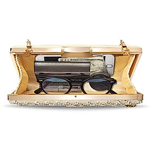 Aheli Indian Clutch Purses Gift for Women Wedding Handmade Evening Handbags Party Bridal Clutch, Gold