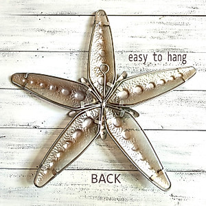 JOYBee Metal&Fused Glass Starfish Wall Art Decor,Sea Life Nautical Home Decor,Wall Art13.25inch*12.75inch, Decoration for Garden,Home,Patio,Kitchen,Bathroom, Coastal Decorations