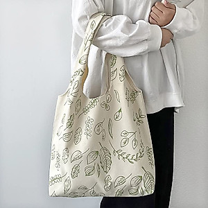 GRHOSE Minimalist Bouquet Cute Tote Bags Aesthetic Flower Canvas Reusable Grocery Bag Floral Canvas Tote Bag for Women