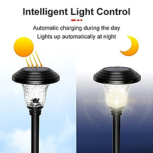 AOBON Solar Lights Outdoor Garden,4 Pack Solar Pathway Lights Outdoor,Solar Lights Outdoor Waterproof for Garden, Landscape, Path, Yard, Patio, Driveway, Walkway.Cool White