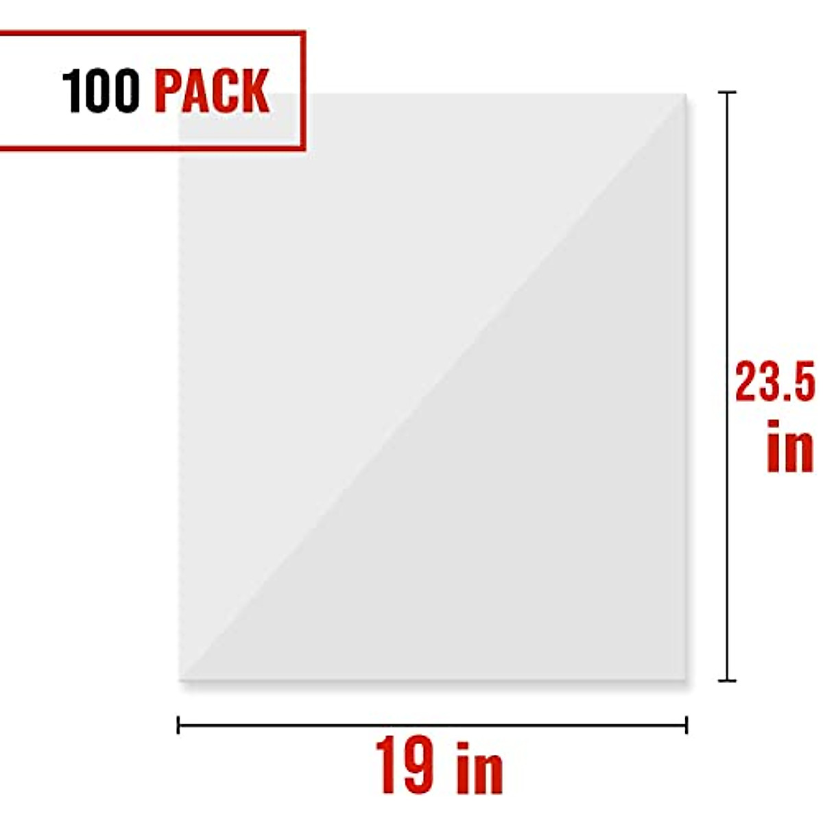 BirdBags Turkey Bags, 19” x 23.5” 100 Pack, Clear Plastic, Food Storage, Freezer, Oven, Groceries Bread