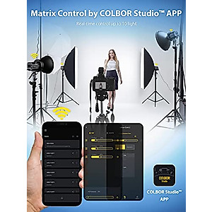 Video Light, COLBOR CL60 65W COB LED Continuous Output Lighting 2700k-6500K CRI97+ Monolight with Bowens Mount APP Control for Outdoor Shooting Filming Conference, LED-Video-Light-Photography-Studio