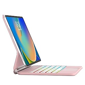 iPad Air 11-inch Generation Keyboard Case Smart Magnetic Folio Keyboard Cover with 7 colors Backlit Multi-Touch Trackpad, for (M2) 2024 / iPad Pro 11 inch (4th/3rd/2nd/1st Gen) / iPad Air 5th 4th Gen