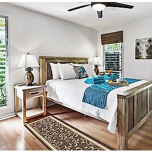 Kitchen Rug Non-Skid | Runner Mat Non-Slip Rug for Kitchen Floor with Rubber Backing Floor Mat | Low Profile (20" x 59") (1923-Brown)