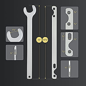 Orion Motor Tech Fan Clutch Wrench Set with 32mm Nut and Water Pump Pulley Holder for BMW E34 E36 E39 E46 E90, 2pc, Silver