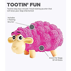 Outward Hound Tootiez Sheep Grunting Latex Rubber Dog Toy, Small