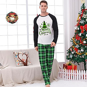 Lizxun Christmas Pajamas for Family Christmas Pjs Matching Sets Elk Christmas Tree Christma Pajama Family Xmas Sleepwear Set Women