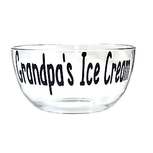 Dad's Bowl, Personalized Glass Dish, Ice Cream, Cereal or Snacks, Customized