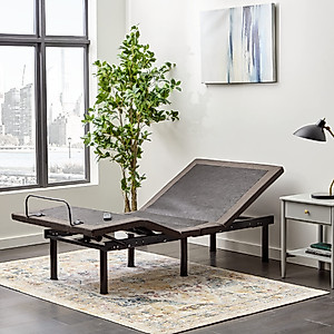 Edenbrook Adjustable Bed Frame - Twin XL Adjustable Bed Frame - Platform Bed Compatible, Upholstered, Quiet Motor, Wireless Remote