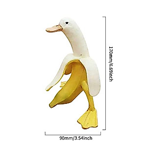 JACE Banana Duck Garden Statue, Cute Peeled Banana Duck Art Decorative, for Living Room, Bedroom, and Patio Garden Outdoor (1PCS)