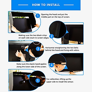 iLooker-23E 23&24-inch Ultr-Slim Frame LCD LED Video Monitor Hood Sunshade Sunhood for Dell HP Viewsonic Philips Samsung LG EIZO NEC ASUS ACER BENQ AOC Lenovo, Fits Monitor Frame Width 530-550mm
