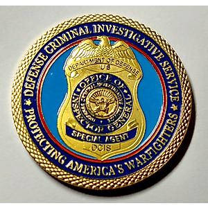 DCIS Defense Criminal Investigative Service DOD Special Agent Colorized Challenge Art Coin