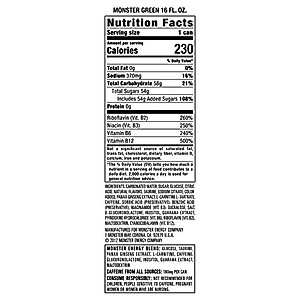 Monster Energy Drink, Green, Original, 16 Fl Oz (Pack of 24)