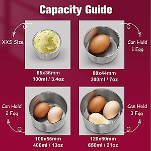 LIHONG Stainless Steel Containers with Lids,Snack Containers,Sauce Containers,Lunch Box for Kids Adults,Set of 9(1.7oz,3.4oz, 7oz,13oz, 21oz)