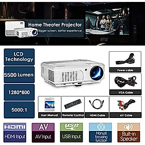 7500 Lumen Native 1080P Full HD Daytime Projector with Keystone Correction & Zoom, 200" Outdoor Movie Smart Projector Compatible with iOS/Android/TV Stick/PS5/DVD
