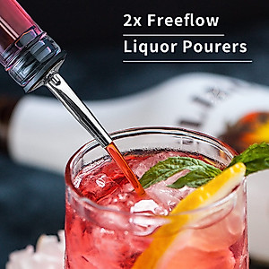 Flair Bottle - 5pcs Flair Bartender Kit, 2 Flair Bottle, 1 Boston Shaker, Practice & Performance Bottle - FLKT0004 (5pcs Set)