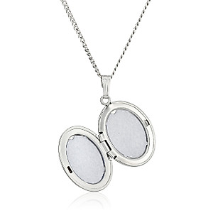 Amazon Essentials Sterling Silver Polished Oval Locket Necklace, 18" (previously Amazon Collection)