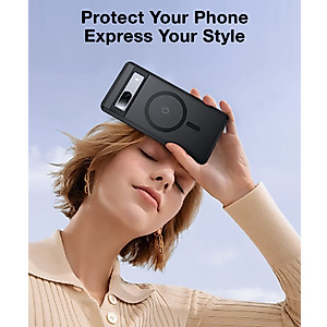 FNDMIL NO.1 Magnetic for Google Pixel 7a Case [Compatible with MagSafe][Anti-Fingerprint][Slim Fit][Military Shockproof] Translucent Matte Hard Back Pixel 7a 5G Phone Cover, Black